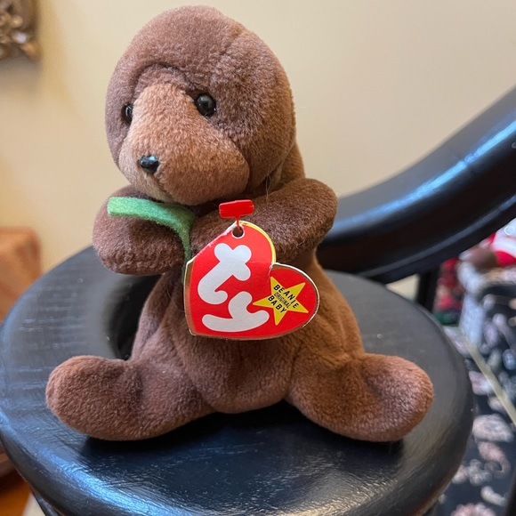 Ty | Toys | Original Ty Beanie Babies Seaweed The Otter 8 Brown Beanbag ...